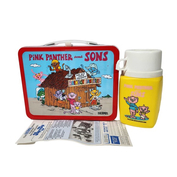 aladdin | Kitchen | Vintage 984 Pink Panther And Sons Metal Rainbow ...